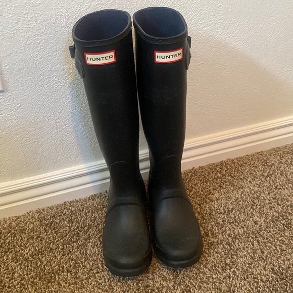Hunter | Shoes | Hunter Boots Original Tall Rain Boot Black Size 5 ...
